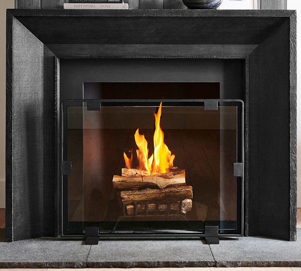 Vail Glass Fireplace Screen | Pottery Barn