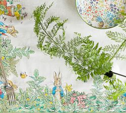 Peter Rabbit™ Garden Cotton/Linen Table Throw | Pottery Barn