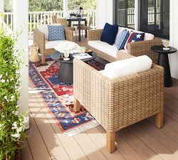 Huntington Petite Square-Arm Outdoor Lounge Chair | Pottery Barn