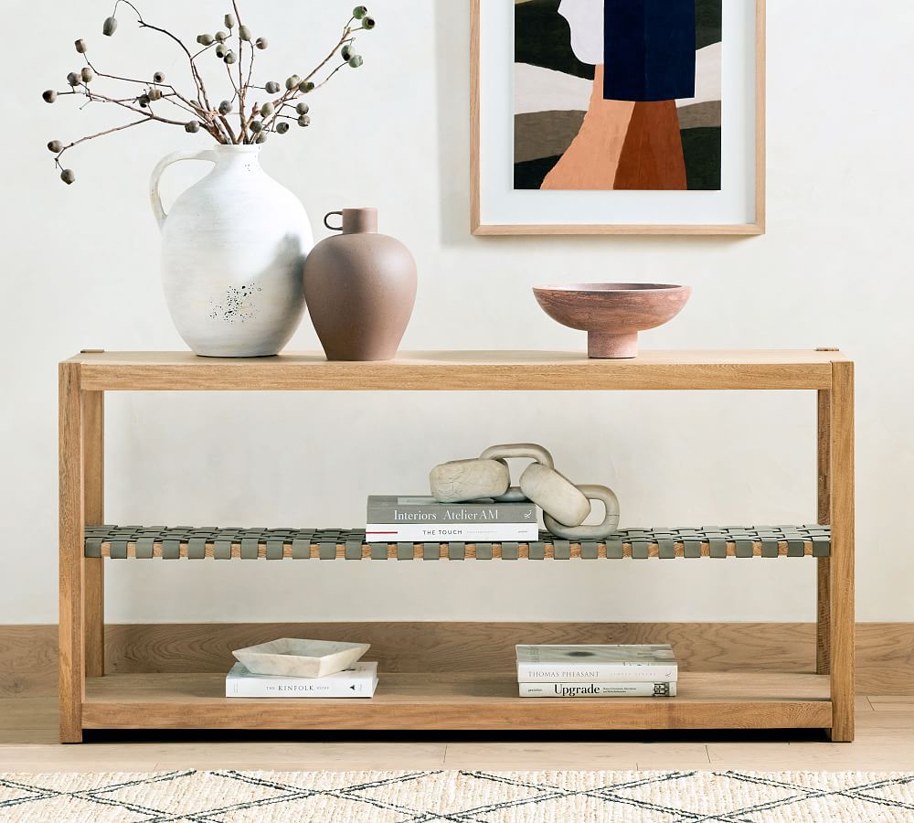 Bardill Woven Leather Media Console | Pottery Barn