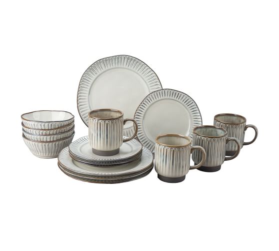 Colonnade Stoneware 16-Piece Dinnerware Set | Pottery Barn