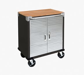 2-Door Stainless Steel Rolling Storage (28") | Pottery Barn