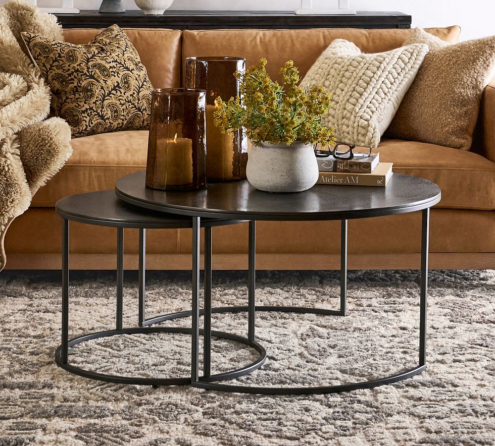 Duke Round Metal Nesting Coffee Table | Pottery Barn