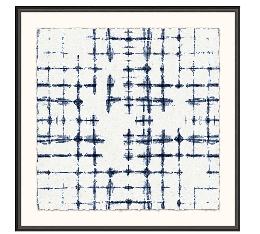 Shibori Cross Hatch Framed Print | Pottery Barn