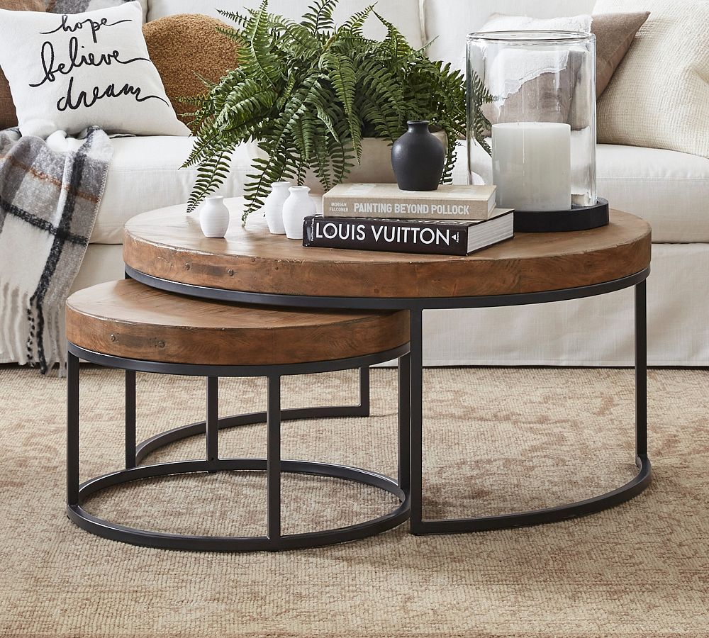 Malcolm Round Nesting Coffee Tables | Pottery Barn Malcolm Round Nesting Coffee Tables | Pottery Barn