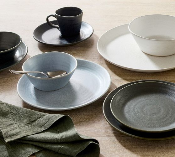 Larkin Reactive Glaze Stoneware Dinnerware Set | Pottery Barn