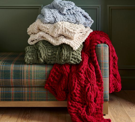 Plush Colossal Handknit Throw | Pottery Barn