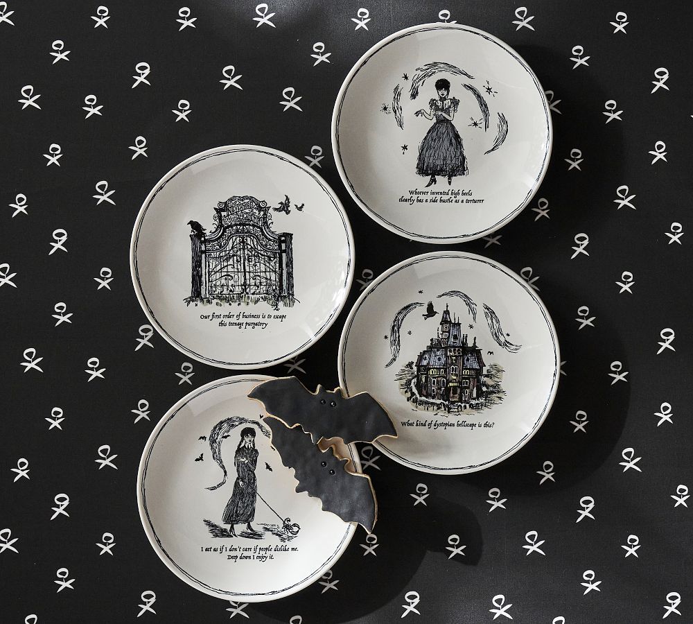 Wednesday Stoneware Appetizer Plates - Set of 4 | Pottery Barn