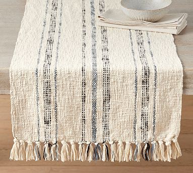 Bennett Stripe Cotton Table Runner | Pottery Barn