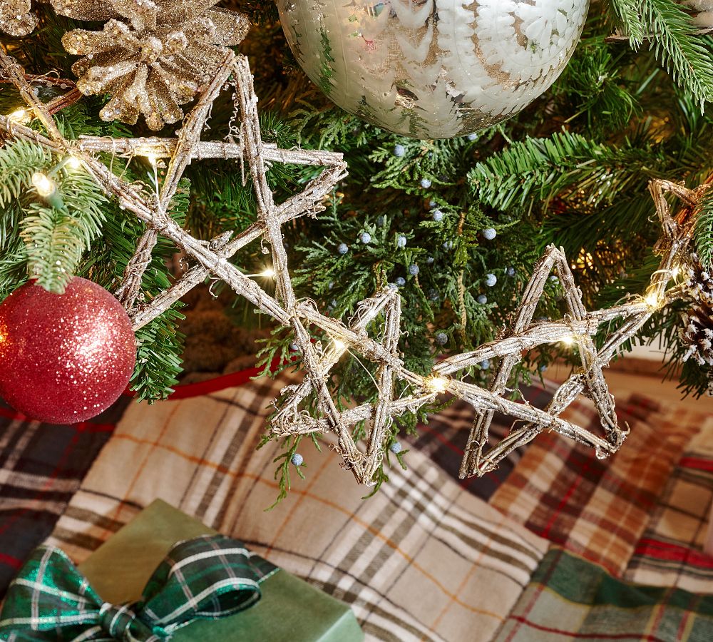 Glitter Rattan Star String Lights | Pottery Barn