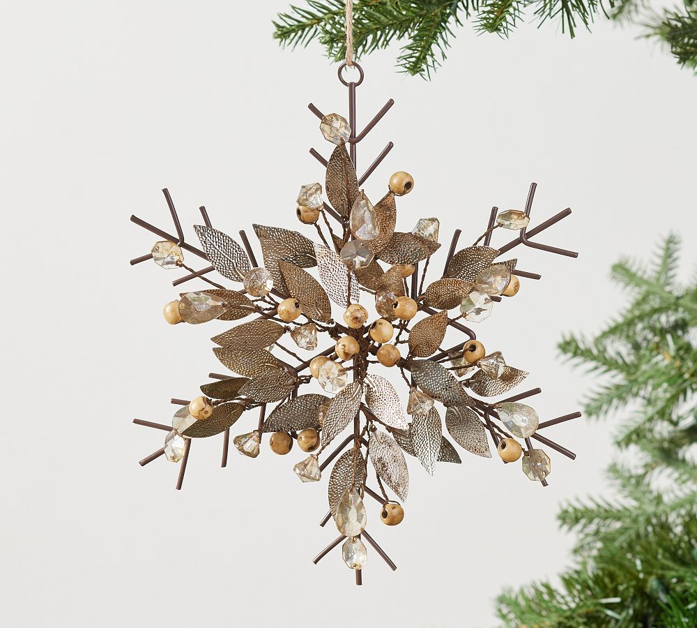 Rustic Glam Snowflake Ornament | Pottery Barn