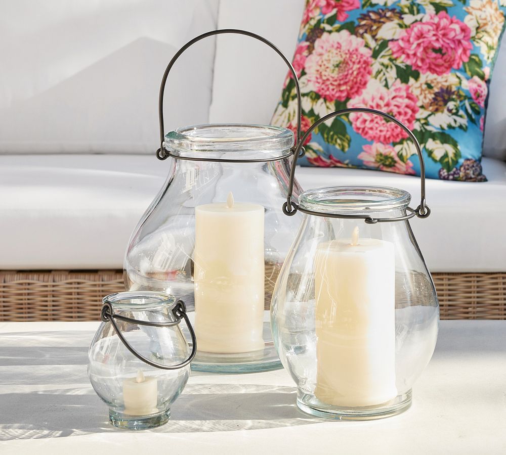 Brie Handcrafted Glass Lantern | Pottery Barn