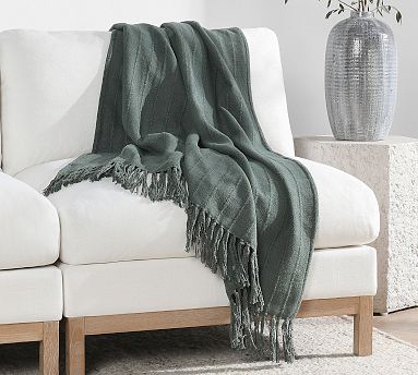Busto Textured Striped Throw | Pottery Barn