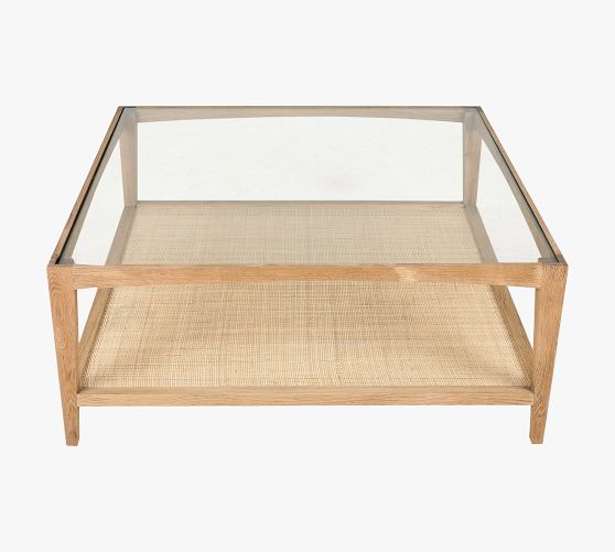 Lana Square Cane Coffee Table Natural Pottery Barn