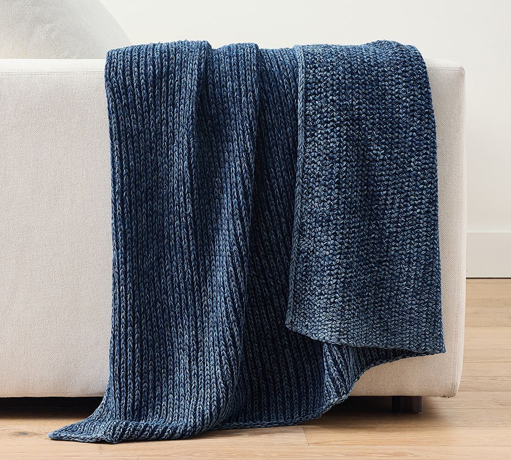 Sunwashed Knitted Throw | Pottery Barn