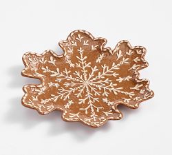 Gingerbread Snowflake Stoneware Platter | Pottery Barn