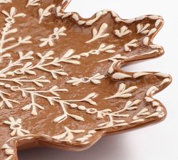 Gingerbread Snowflake Stoneware Platter | Pottery Barn