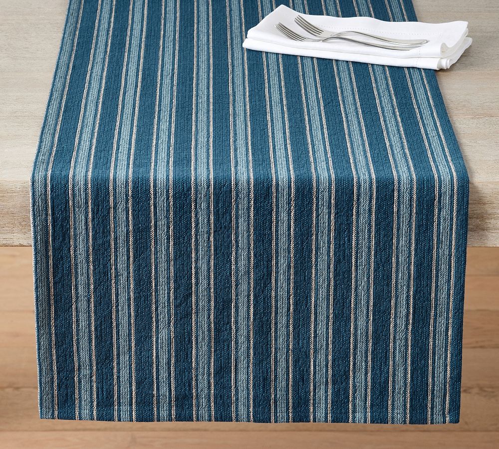 Vero Striped Cotton Table Runner | Pottery Barn