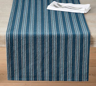 Vero Striped Cotton Table Runner | Pottery Barn