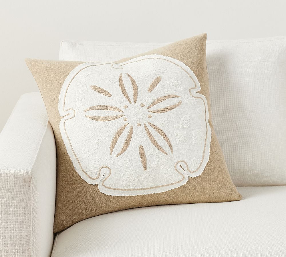 Sand Dollar Applique Pillow | Pottery Barn