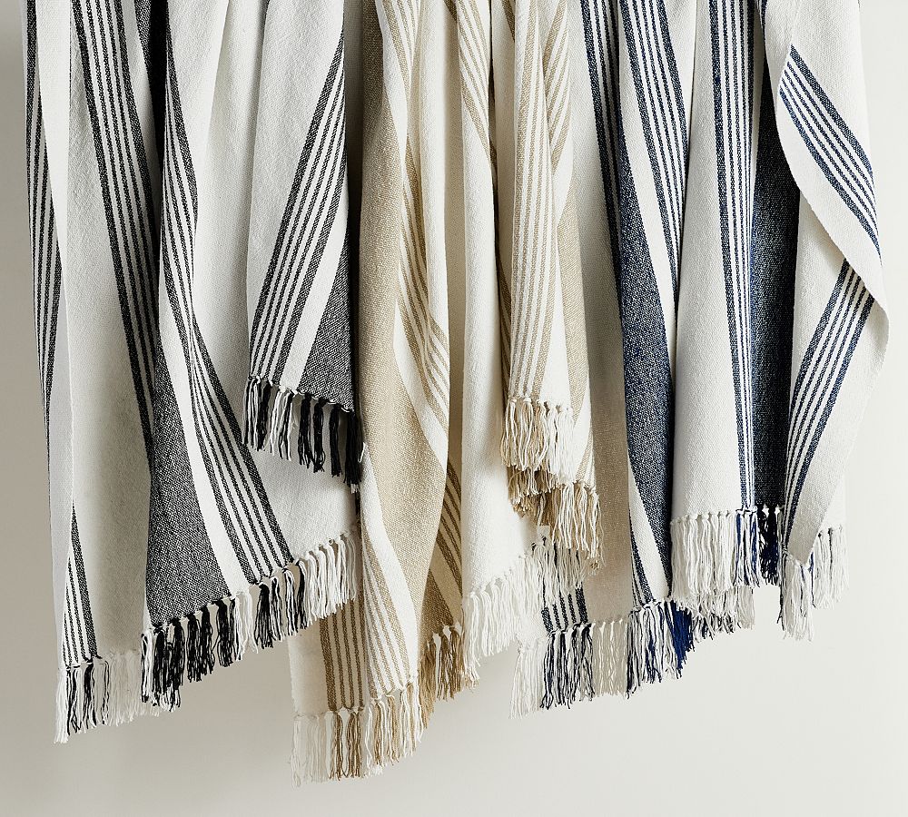 Modern Farmhouse Handwoven Striped Throw Blanket | Pottery Barn