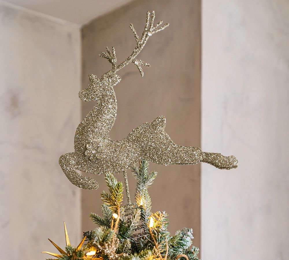 Glitter Stag Tree Topper | Pottery Barn
