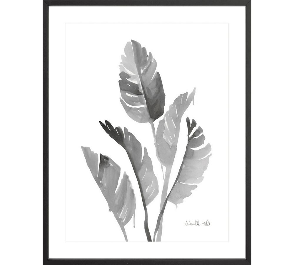 Custom Framed - Graphite Banana Leaf by The Artists Studio | Pottery Barn