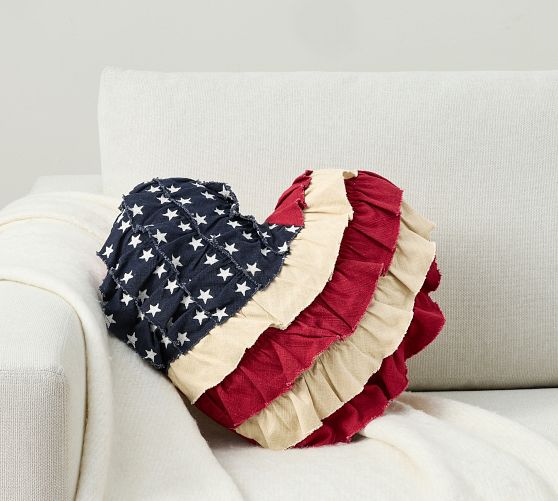 Heart Bunting Flag Shaped Pillow | Pottery Barn