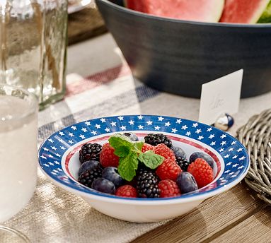 Cabana Americana Outdoor Melamine Cereal Bowls - Set of 4 | Pottery Barn