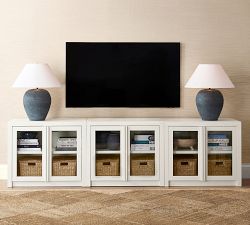 Dillon Grand Glass Cabinet Media Console (108") | Pottery Barn