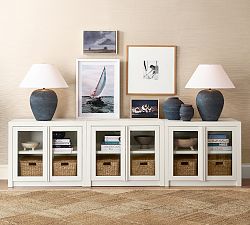 Dillon Grand Glass Cabinet Media Console (108") | Pottery Barn