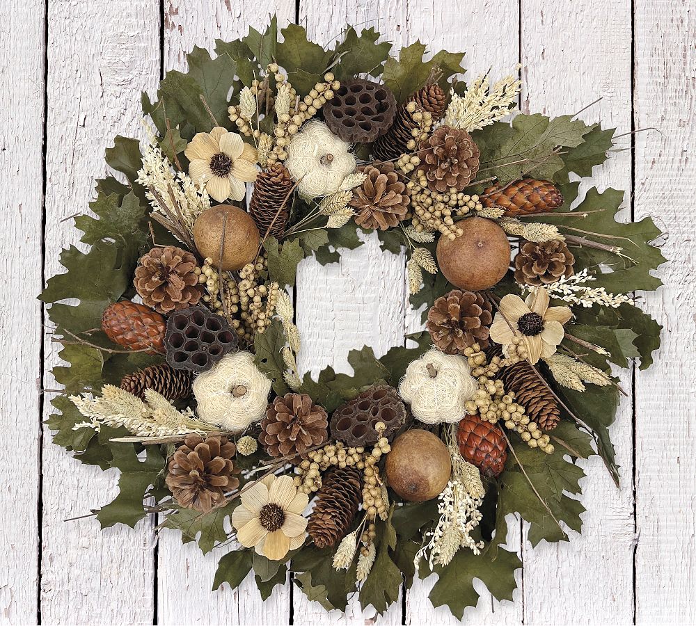 Dried Oak Forest Wreath | Pottery Barn