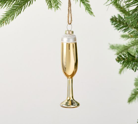 Gold Champagne Glass Ornament | Pottery Barn