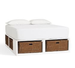Stratton Storage Platform Bed with Baskets | Wooden Beds | Pottery Barn