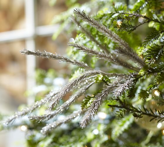 Silver Glitter Spruce Pick | Christmas Tree Decorations | Pottery Barn