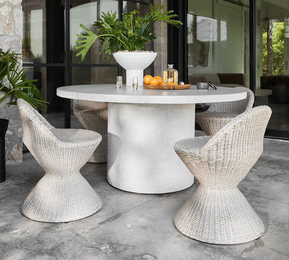 Encinitas Wicker Petite Outdoor Dining Chair | Pottery Barn