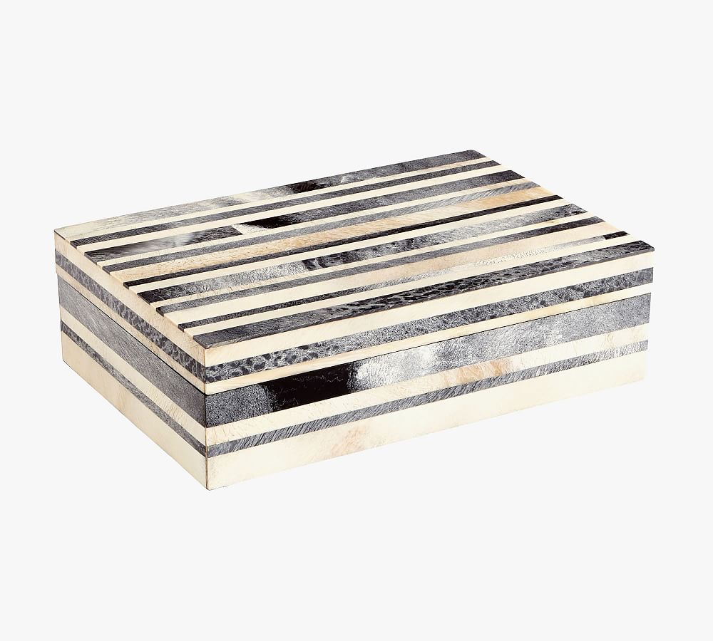 Saige Wood & Resin Decorative Box | Pottery Barn