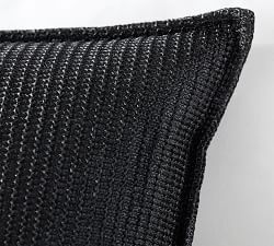 Faux Natural Fiber Flange Outdoor Pillow | Pottery Barn