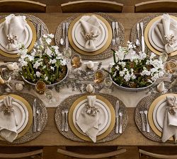 Garland Botanical Cotton/Linen Table Runner | Pottery Barn