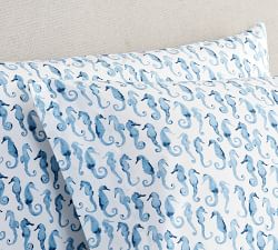 Seahorse Print Percale Sheet Set | Pottery Barn