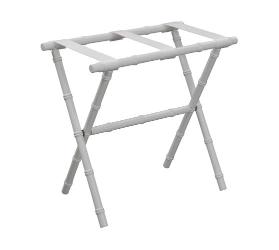 Bamboo Luggage Rack with Nylon Straps | Pottery Barn