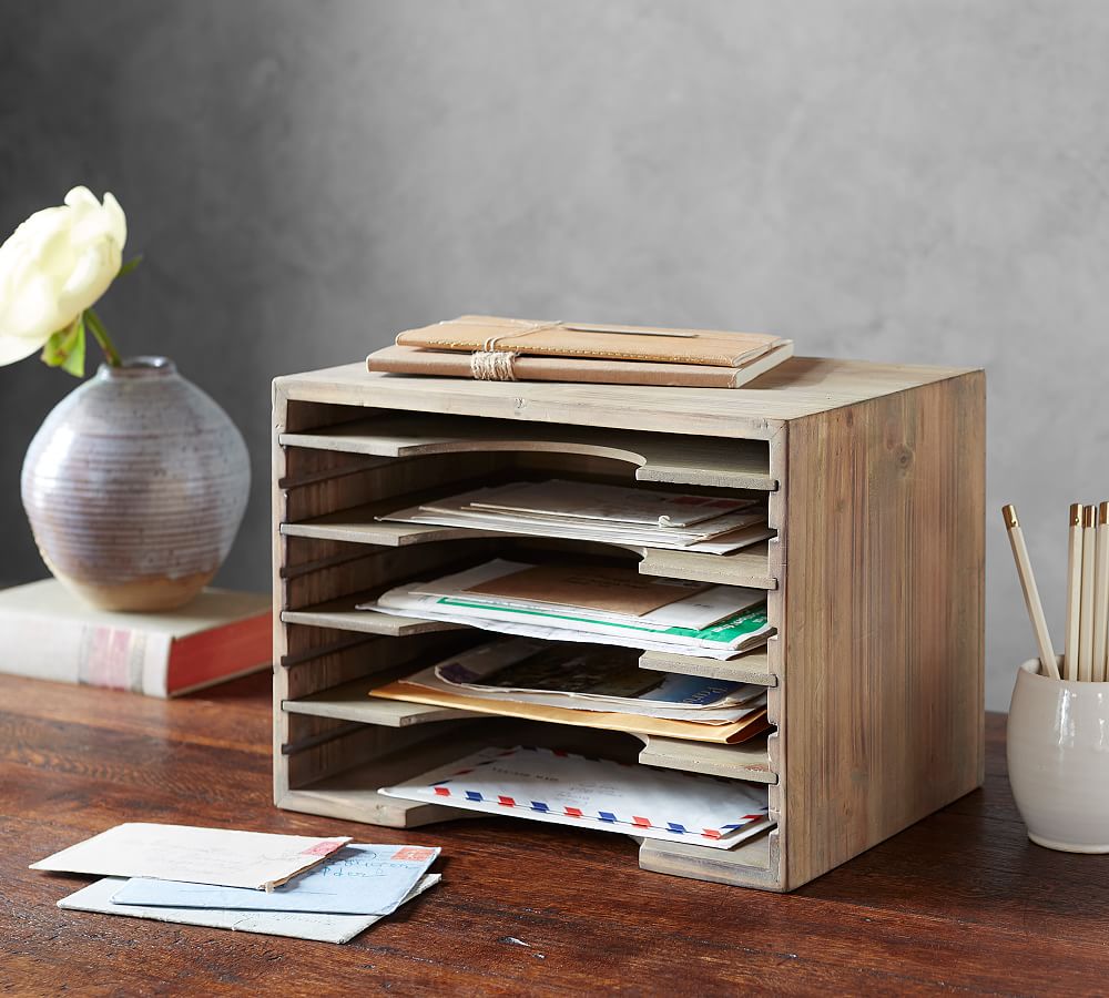 Brokers Wooden Paper Organizer | Pottery Barn