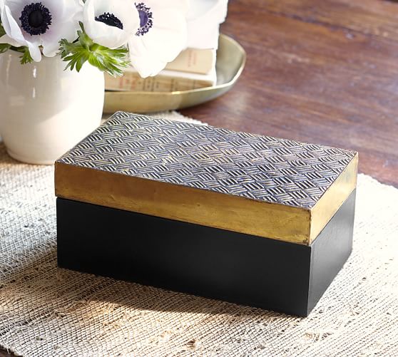 Wood & Gold Box | Pottery Barn
