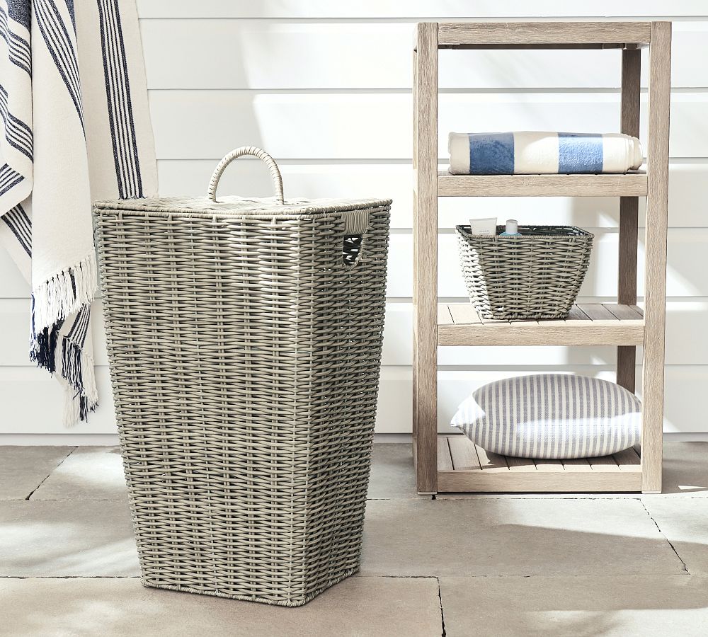 Newport Handwoven Lidded Hamper | Pottery Barn