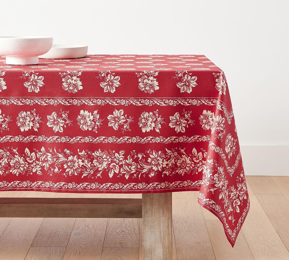 Ella Floral Oilcloth Outdoor Tablecloth | Pottery Barn