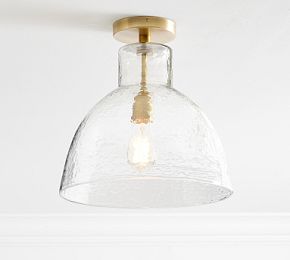 Bridget Recycled Glass Flush Mount | Pottery Barn