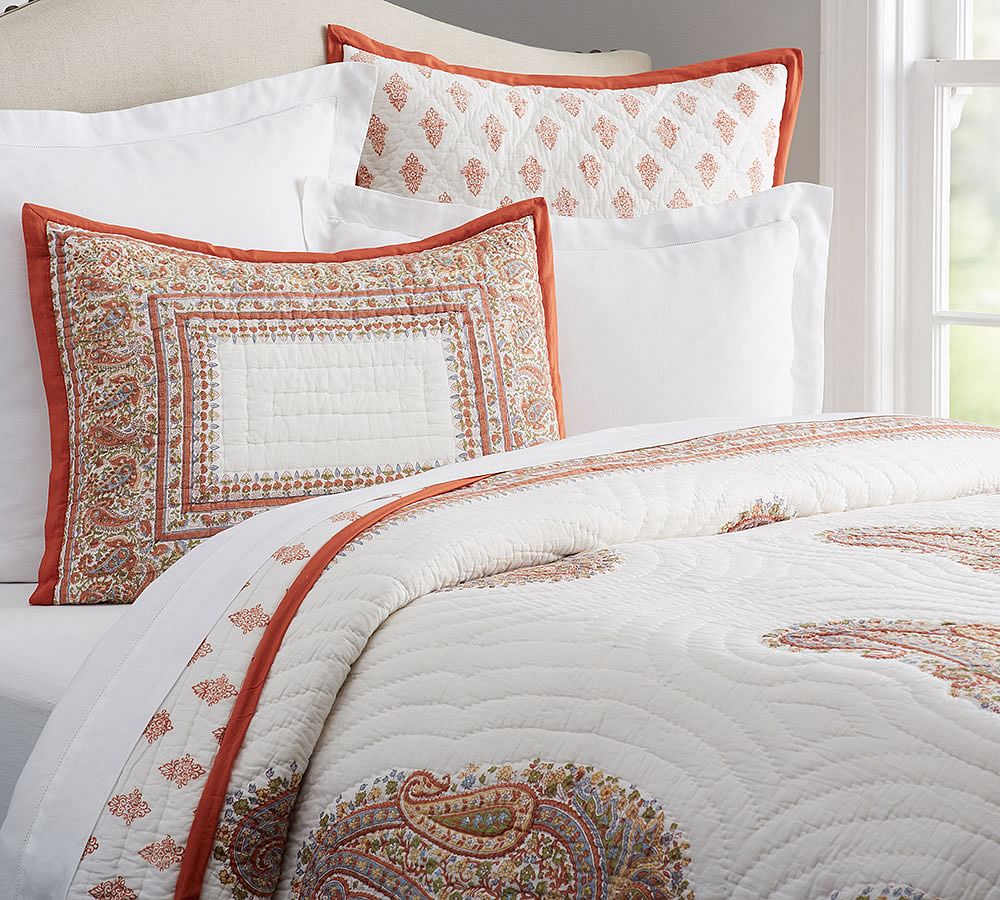 Deya Block Print Quilt & Sham | Pottery Barn