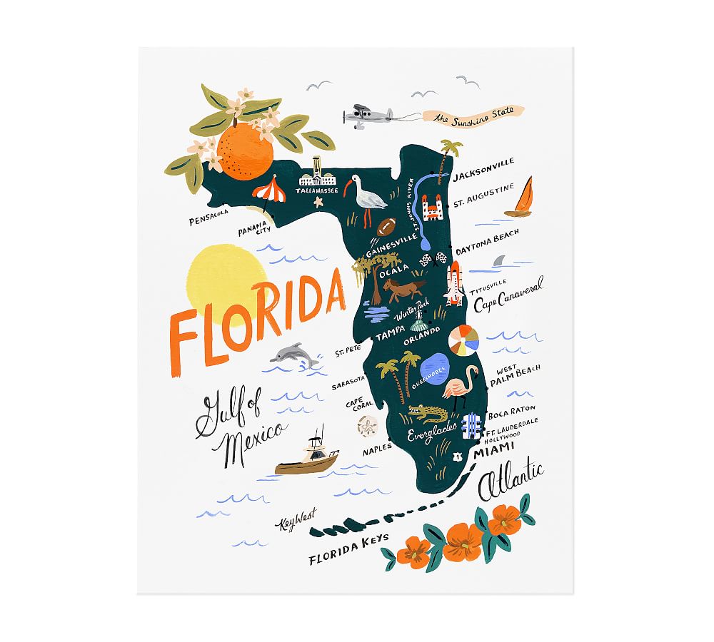 Florida Map by Rifle Paper Co. | Pottery Barn