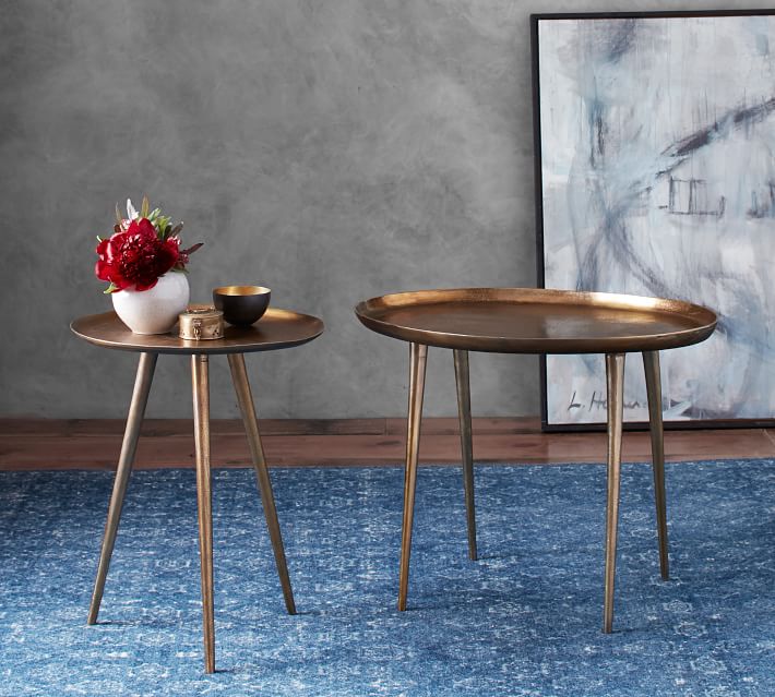 Euclid Round Metal End Table (25") | Pottery Barn