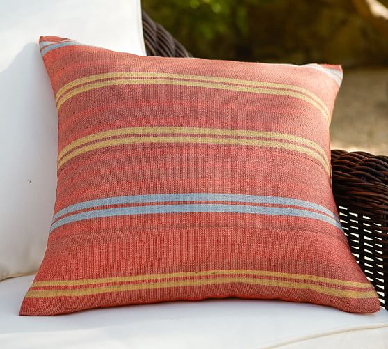 Imogen Striped Outdoor Pillow | Pottery Barn